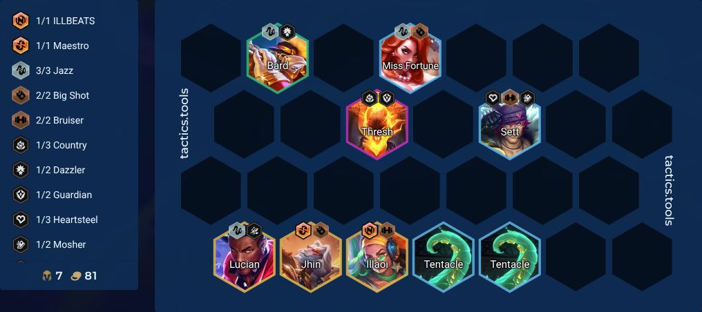 3 Jazz, 2 Big Shot, 2 Bruiser - TFT Team Builder Set 10