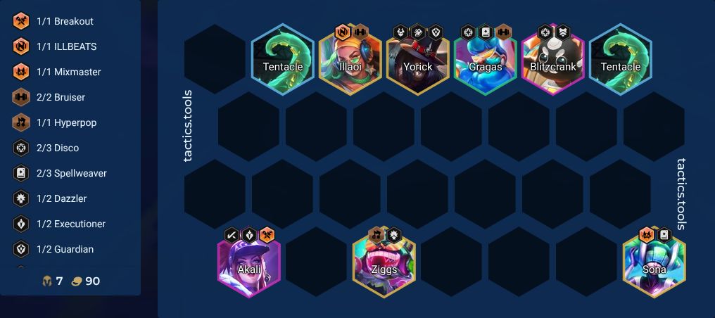 2 Bruiser, 1 Hyperpop - TFT Team Builder Set 10
