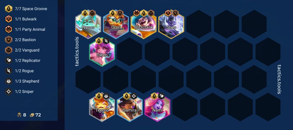 7 Space Groove, 2 Bastion, 2 Vanguard - TFT Team Builder Set 17