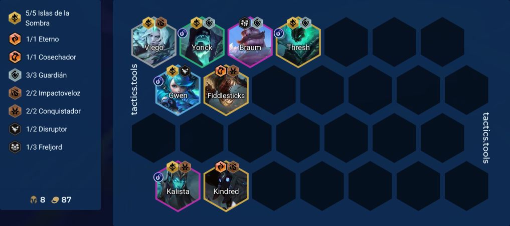 5 Islas de la Sombra, 3 Guardián, 2 Conquistador, 2 Impactoveloz - TFT ...